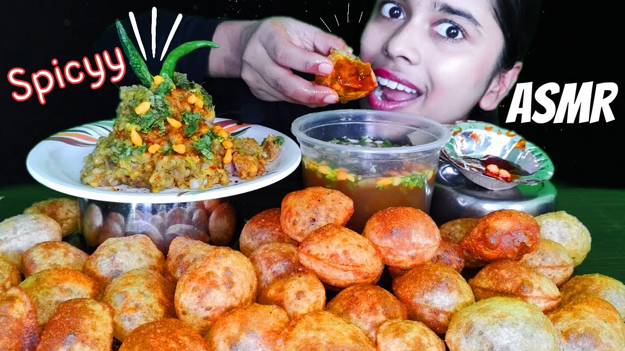 ASMR EATING SPICY PANI PURI CHALLENGE | GOLGAPPA EATING CHALLENGE ...