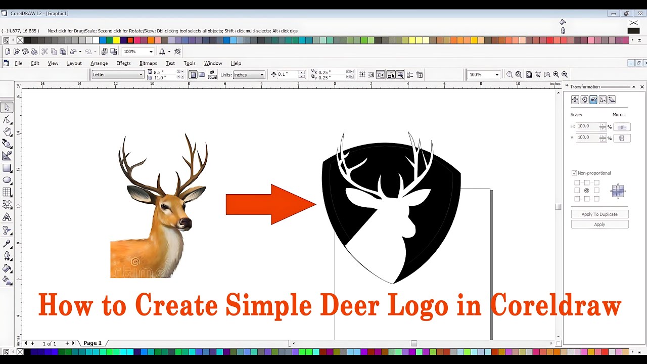How to Create Simple Deer Logo in Coreldraw - YouTube