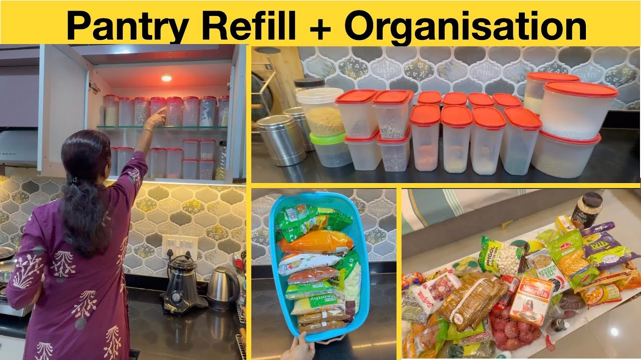 Kitchen Pantry Refill & Organisation | महीने का राशन भरो - YouTube