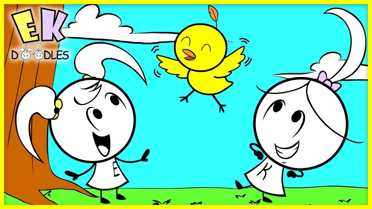 Baby Bird Learns to Fly with EK Doodles Emma & Kate's help ! - YouTube