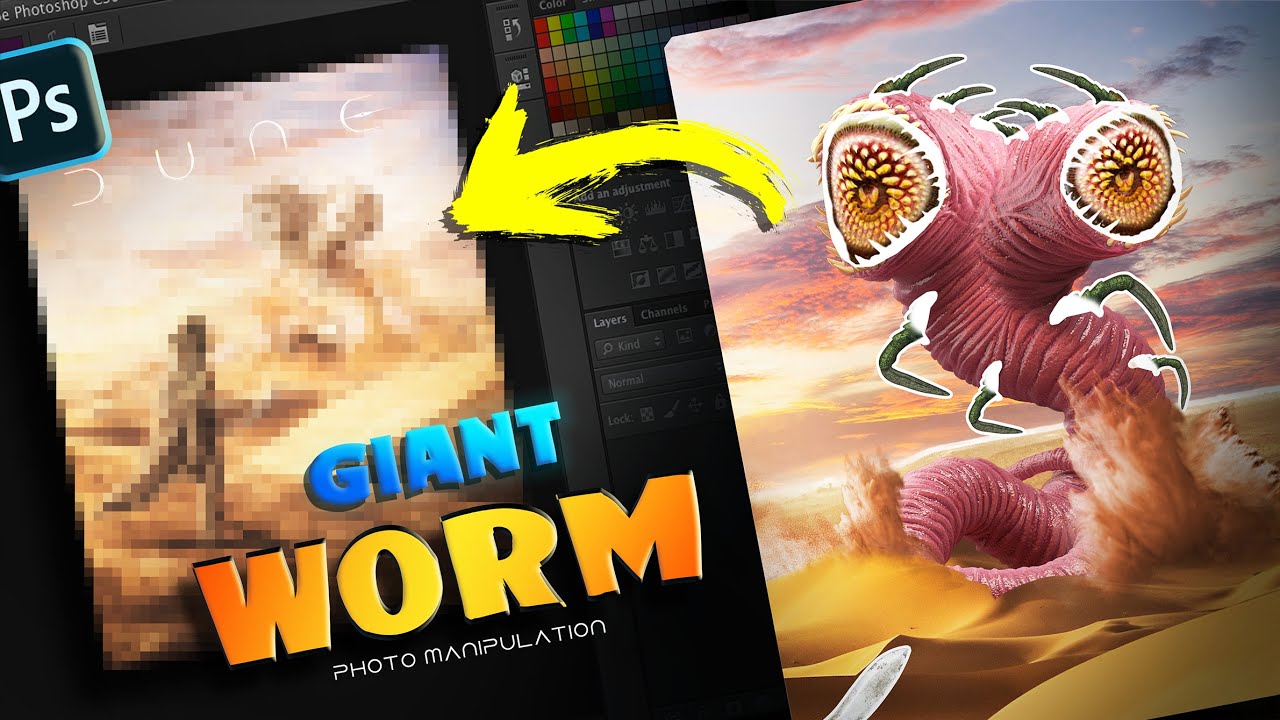 Creating Giant Worm In Photoshop! | Photo Manipulation - YouTube