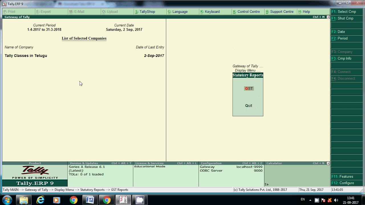 Tally ERP.9 Latest Version Release 6.1 For Easy Filing of GSTR1 - YouTube