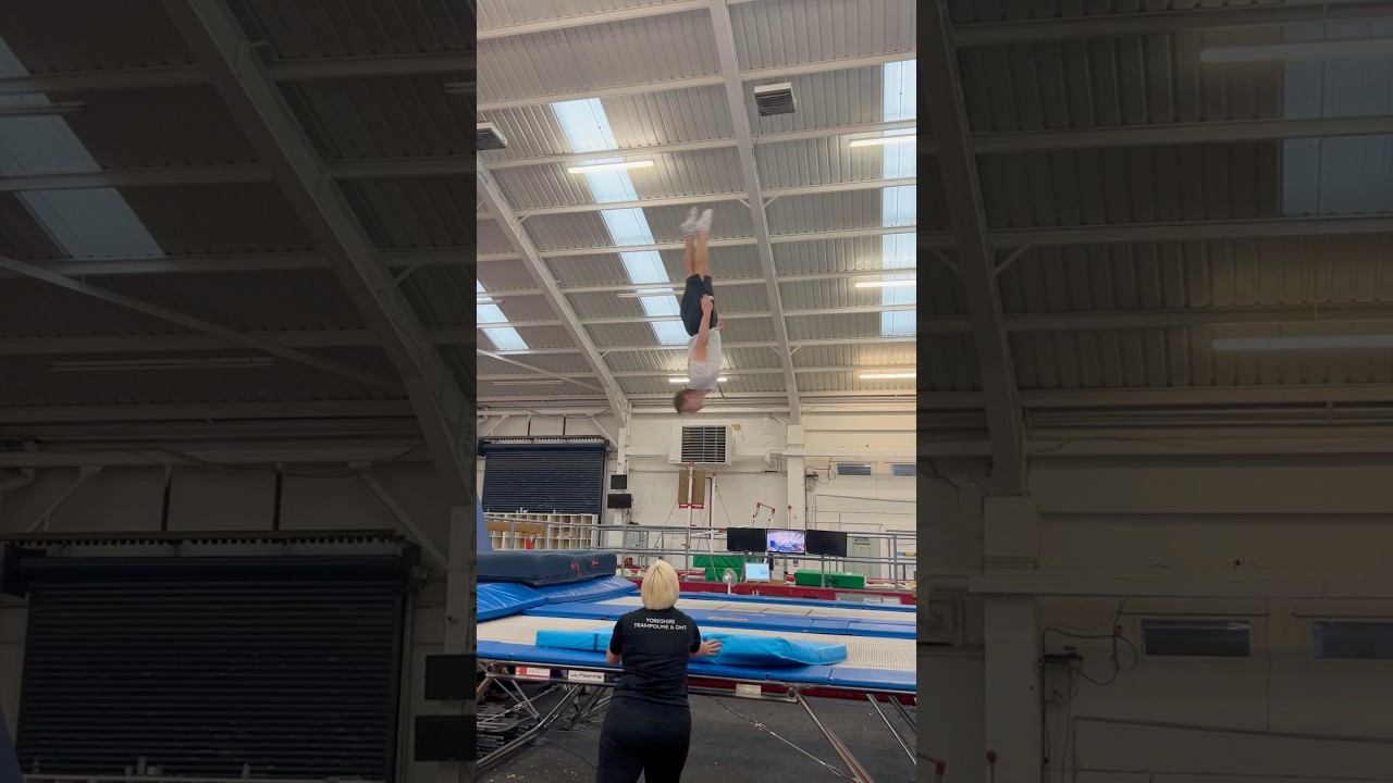 Bye bye | working on Straight Back somersault #trampoline #fail # ...