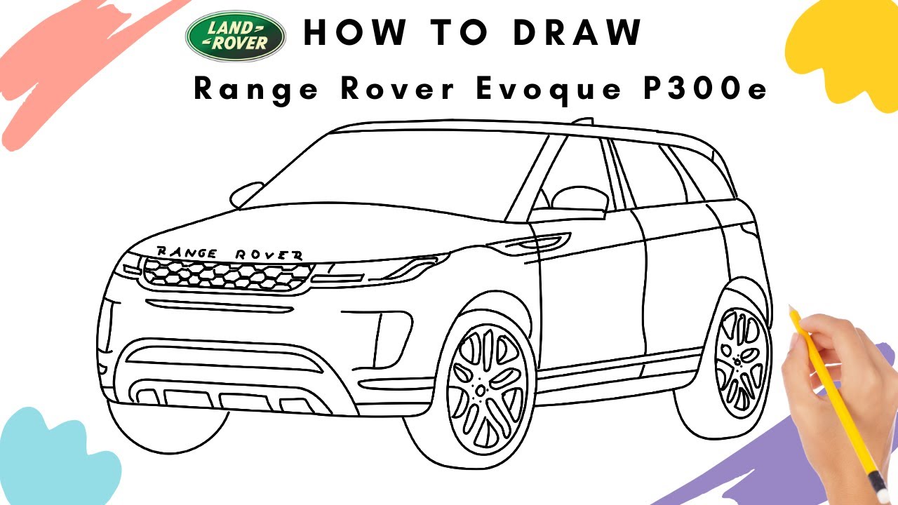 How to draw a Range Rover Evoque P300e Hybrid | Kitz Drawing - YouTube