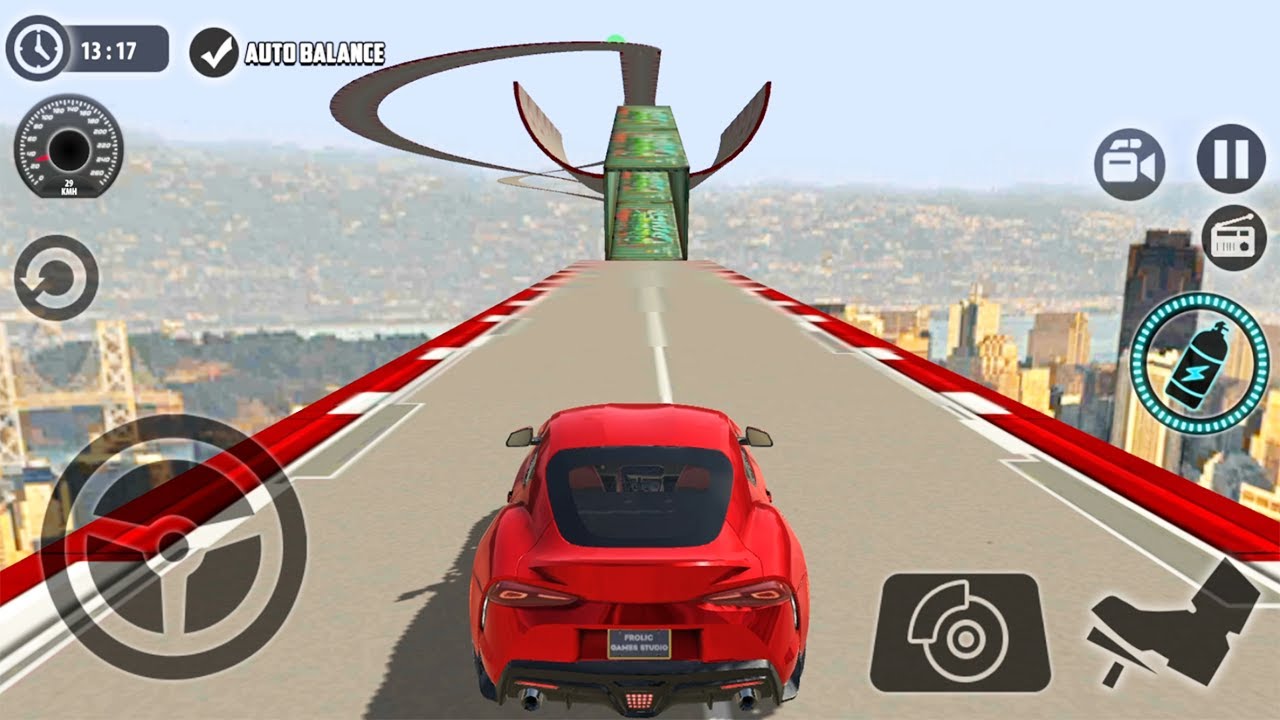 Impossible Car Tracks 3D - Red Luxury Car Driving Impossible Stunts ...