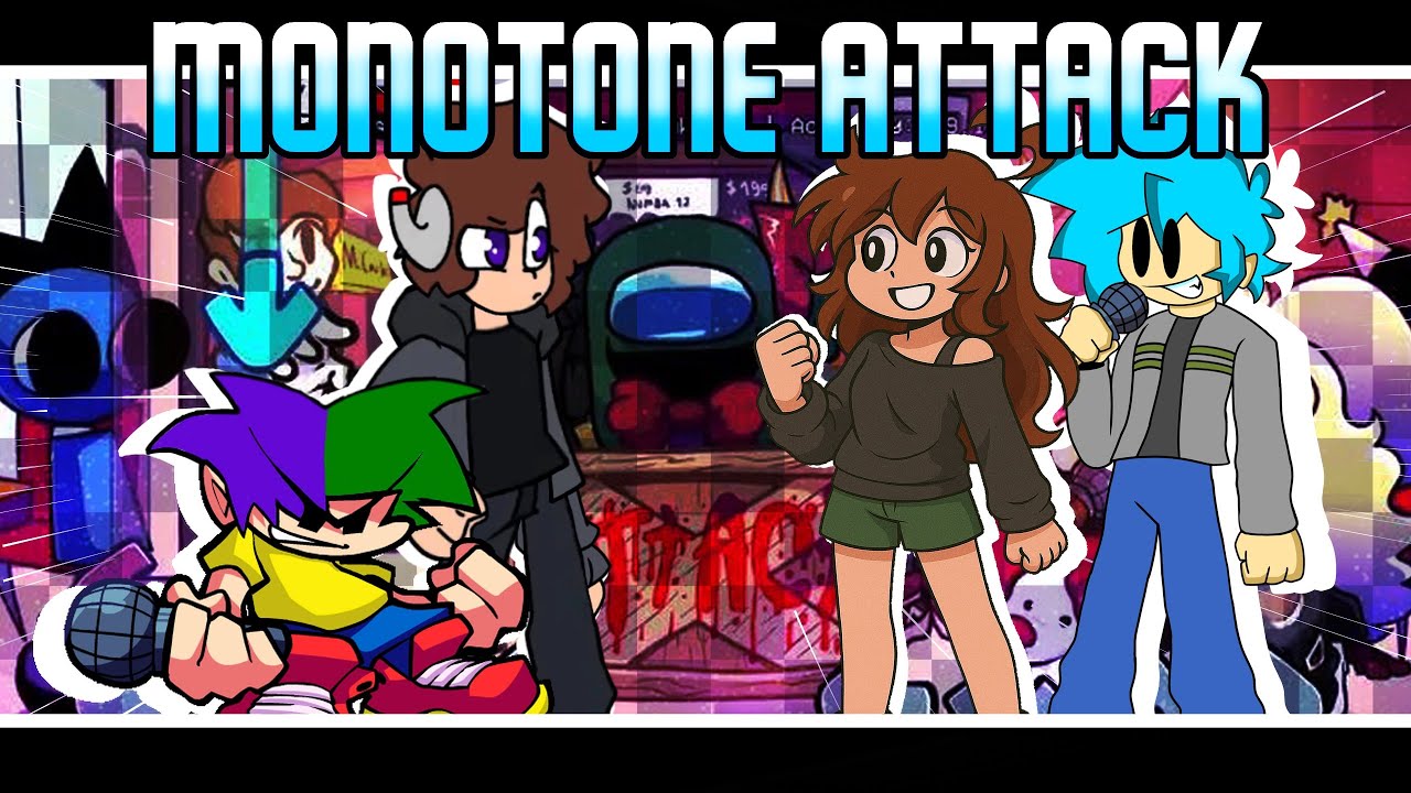Monotone Attack but Me, Whinet & Druky, Marcos sing it | FNF cover ...