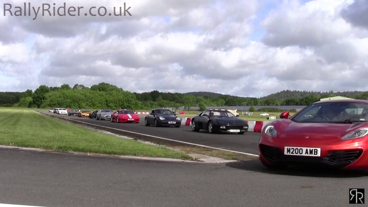 Amazing supercar line up drive off and return - Ferrari Porsche LFA ...