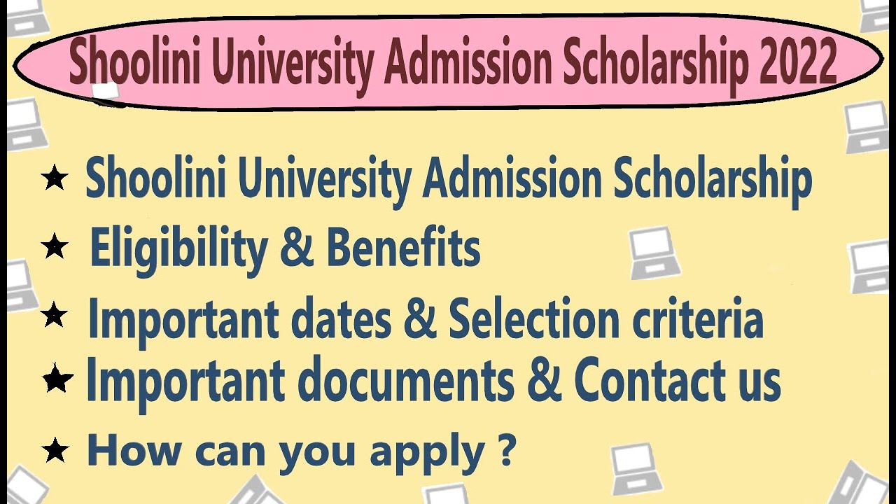 Shoolini University Admission Scholarship 2022-23 || Shoolini