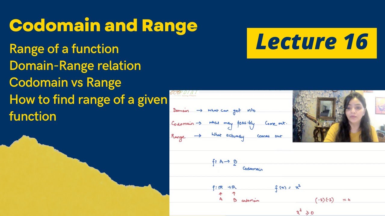 Functions Part 3 Range Of A Function Codomain And Range Of A Function 16 Youtube