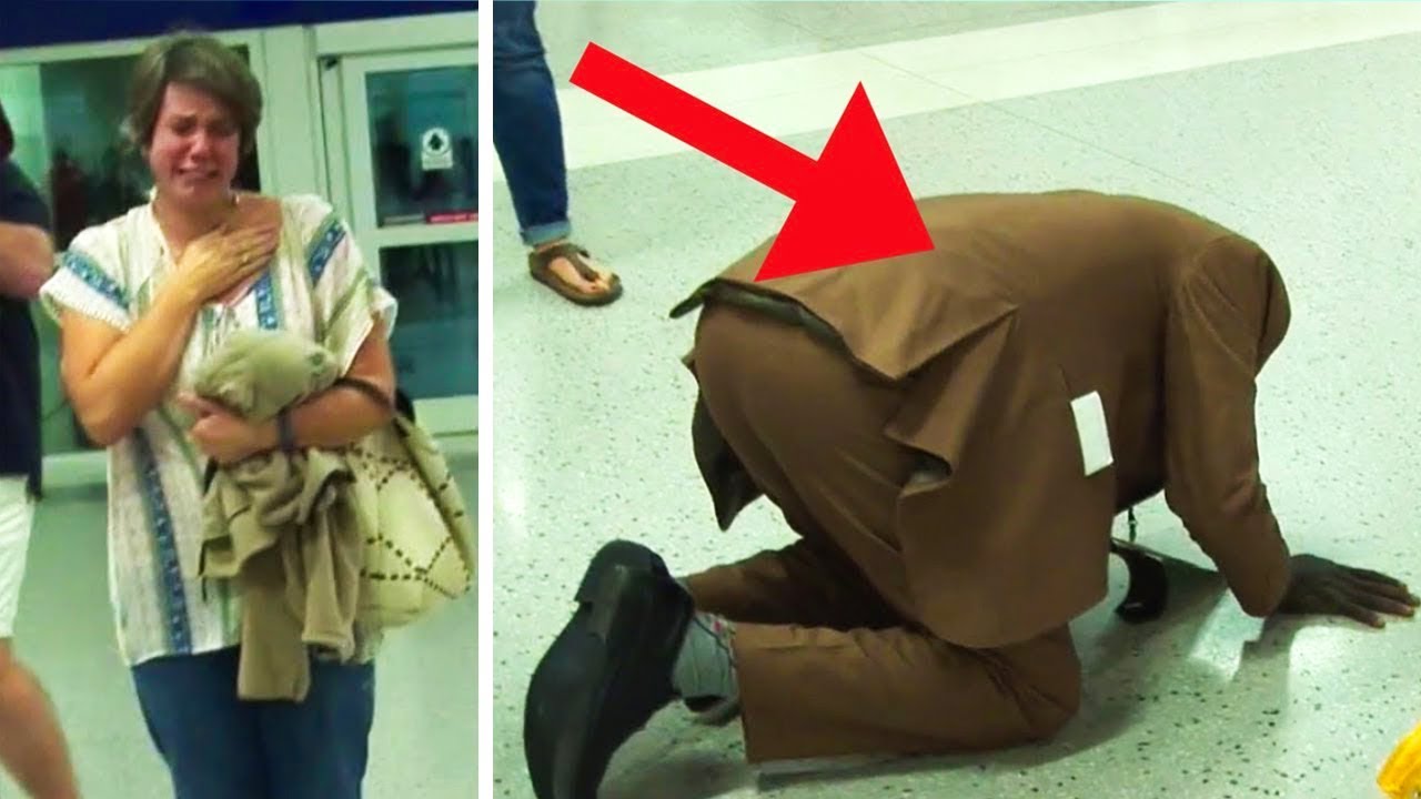 THIS MAN COLLAPSED AT AN AIRPORT WHEN HE SAW WHO WAS WAITING FOR HIM ...