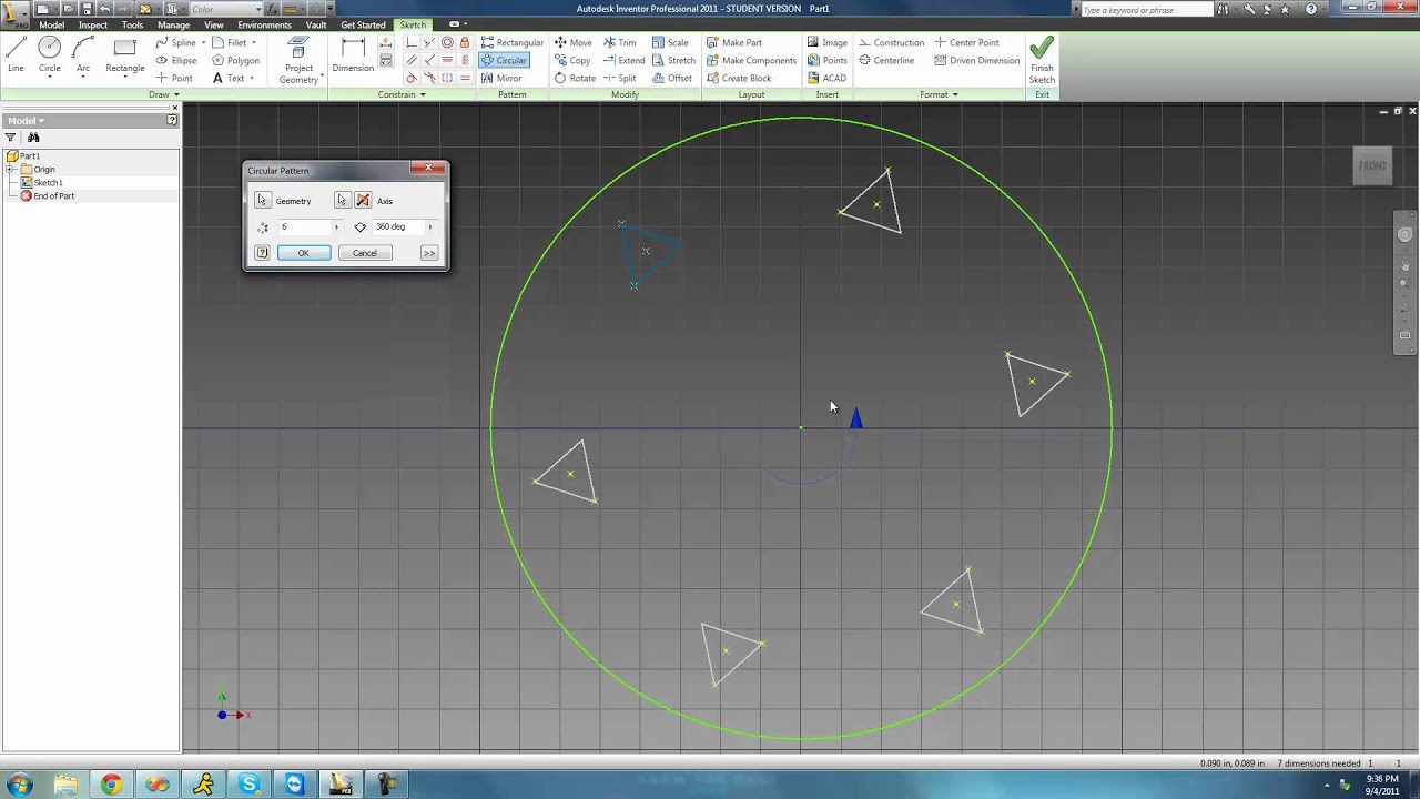 Autodesk Inventor Tutorial 15 Circular Pattern YouTube Autodesk Inventor Tutorial 15 Circular Pattern YouTube