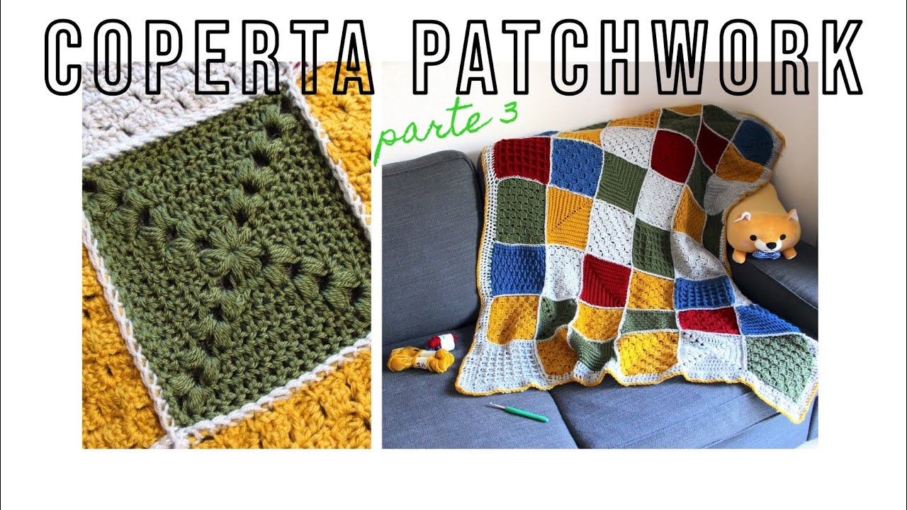 Tutorial Uncinetto - Coperta Patchwork (3/6) - punto batuffolo - YouTube
