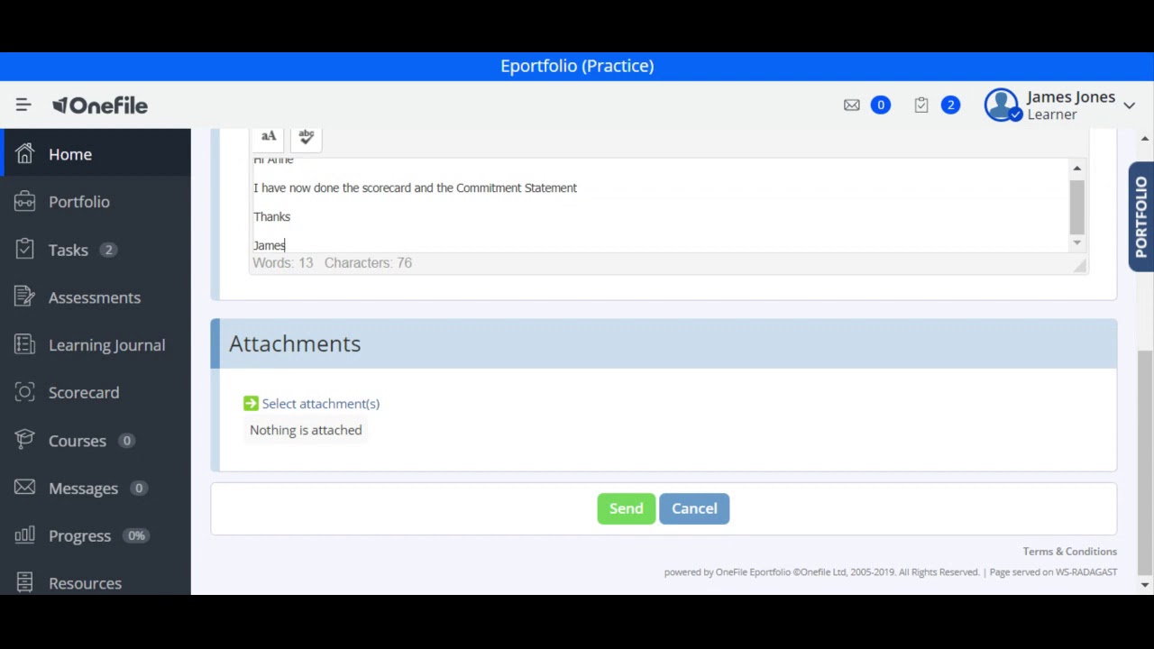 OneFile - How to send a message - YouTube