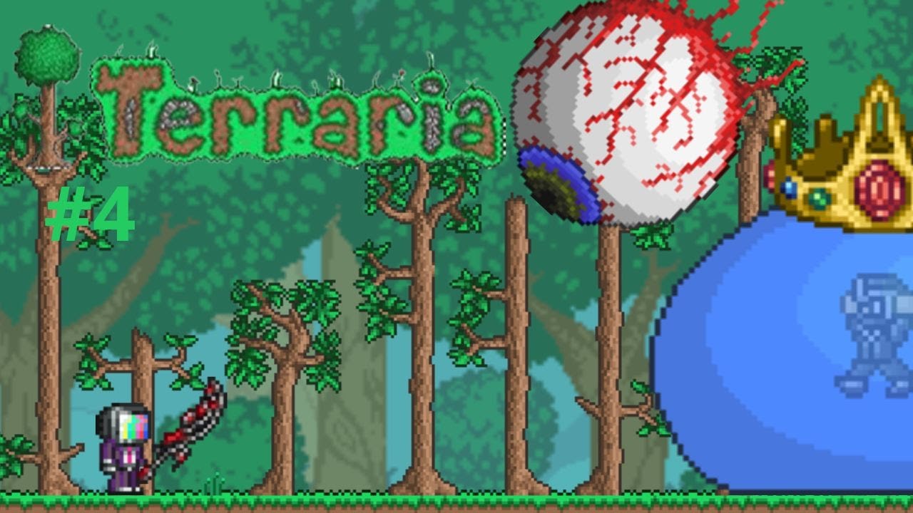 Batalla contra el ojo y el rey slime: Terraria - YouTube