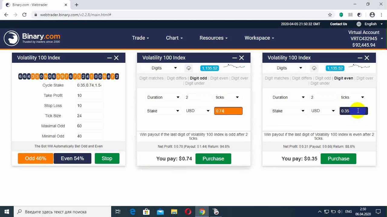 Anti COVID-19 | Odd Even WebTrader Binary Bot - YouTube