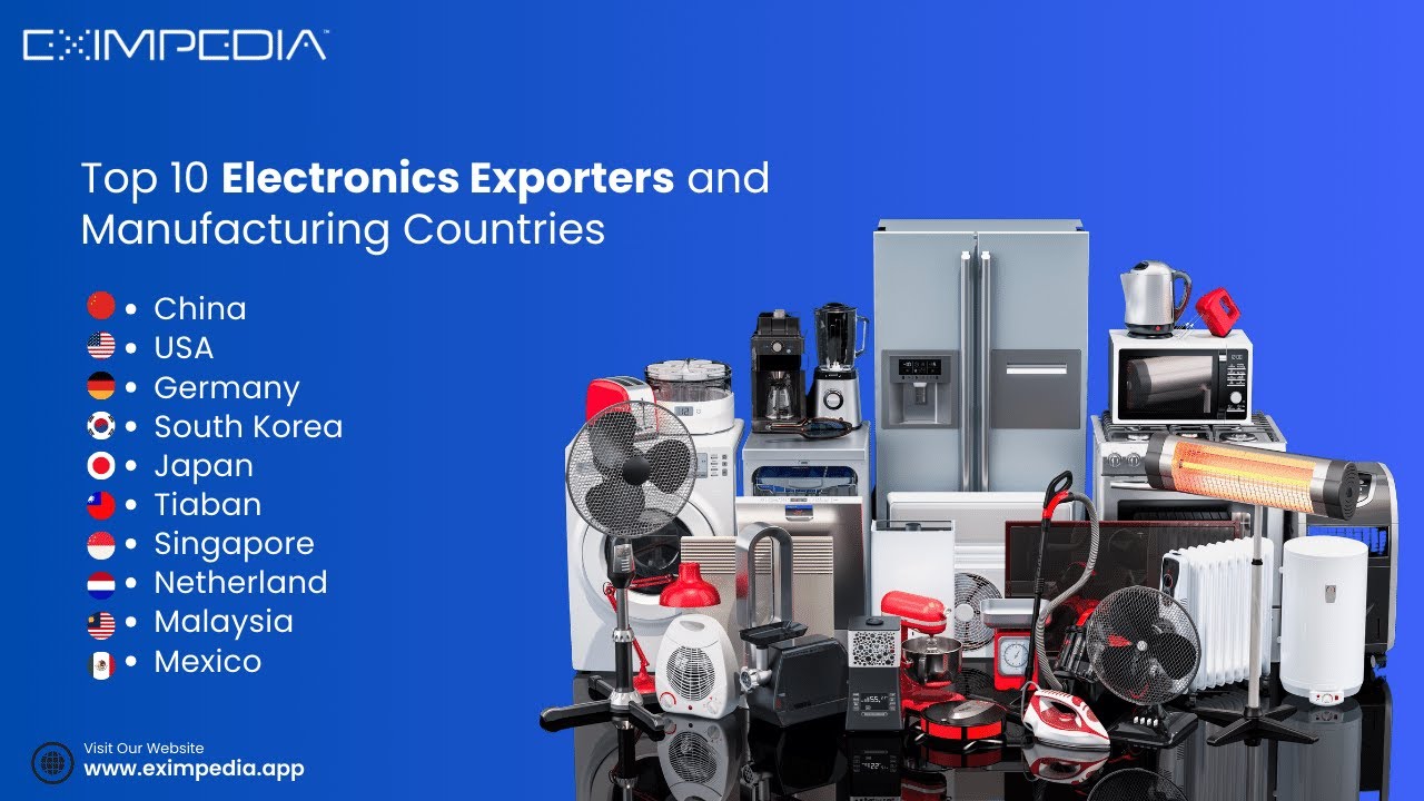 Top 10 Electronics Exporters and Manufacturing Countries 2023-24 - YouTube