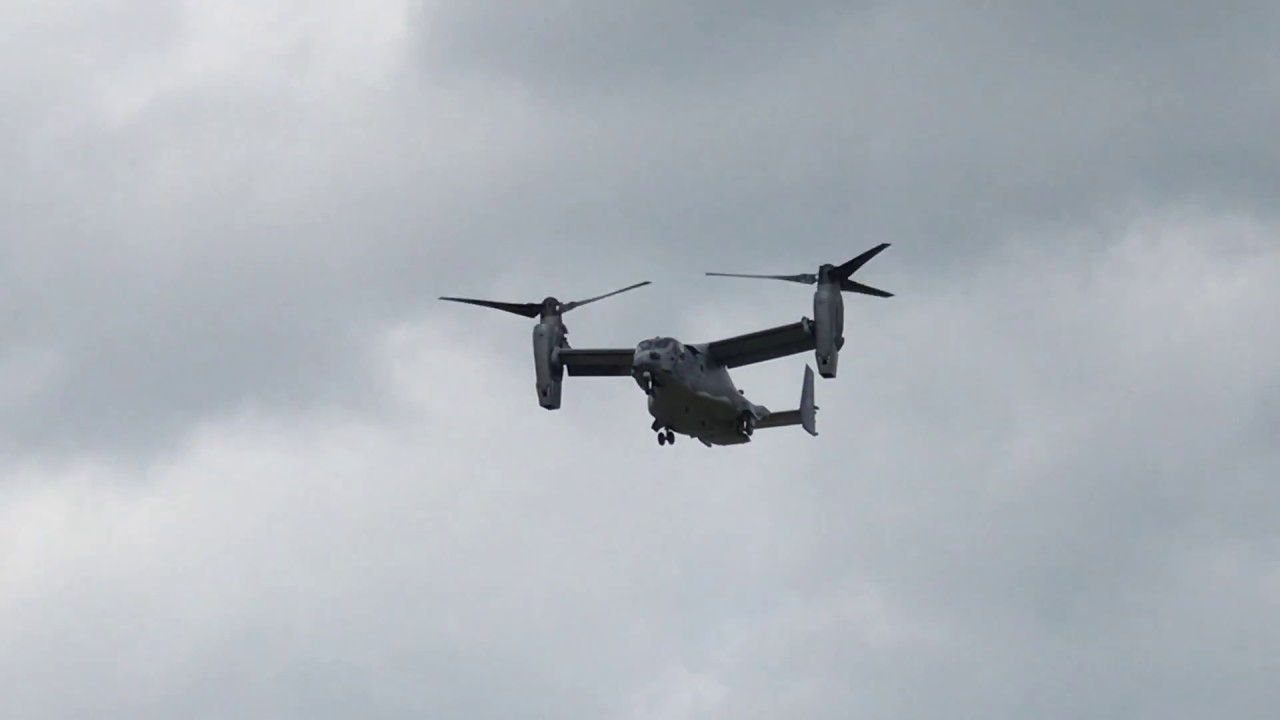 V-22 Osprey landing in a small town in Denmark "Jetblast" - YouTube