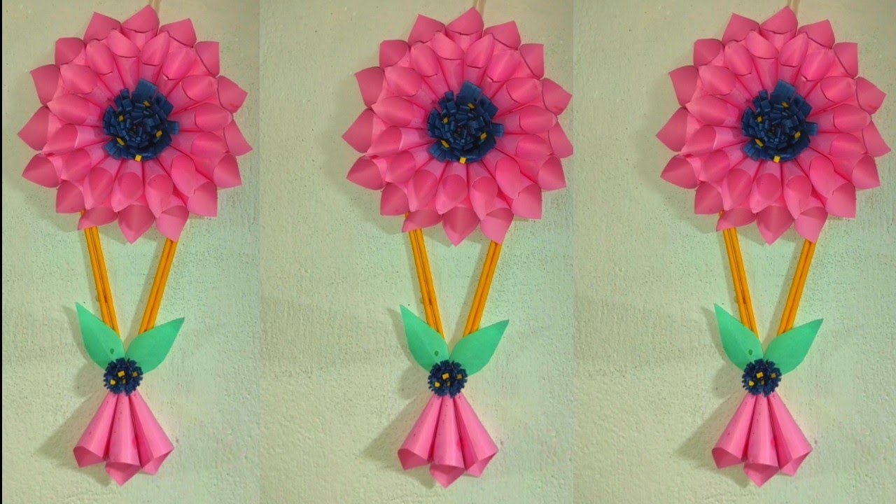 how to make peper flowers || pepper wall hanging || wall hanging craft ...