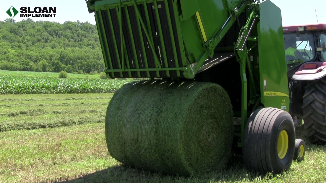 John Deere 569 Silage Special Round Baler Demo - YouTube