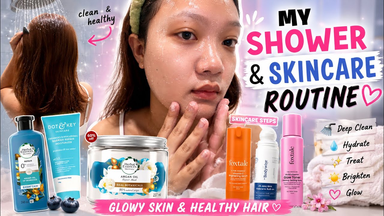 my shower routine and skincare routine 🧼🧴 - YouTube