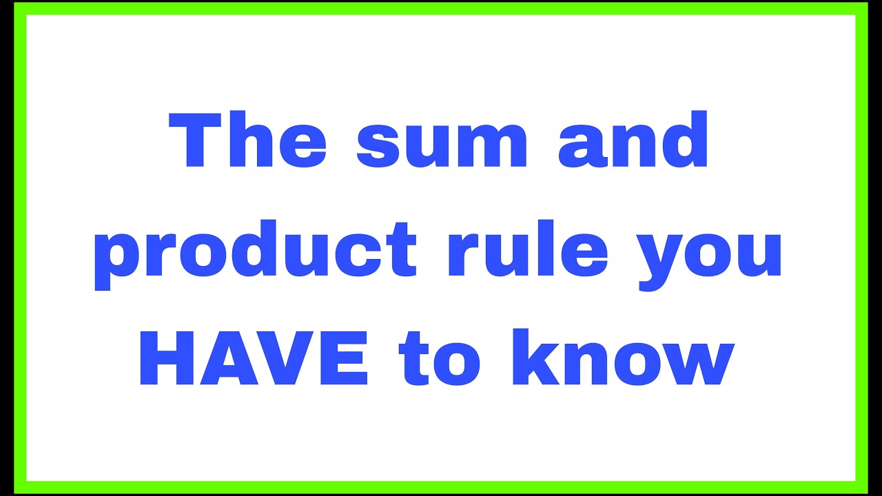 The sum and product rule you have to know#maths#education - YouTube