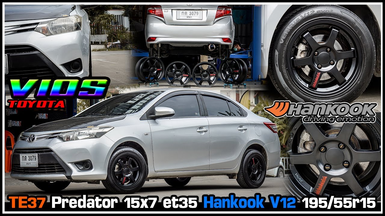 รีวิวToyota Vios ล้อTE37 15x7 et35 ดำด้านหยอดแดง งานไทยPredator ยาง ...