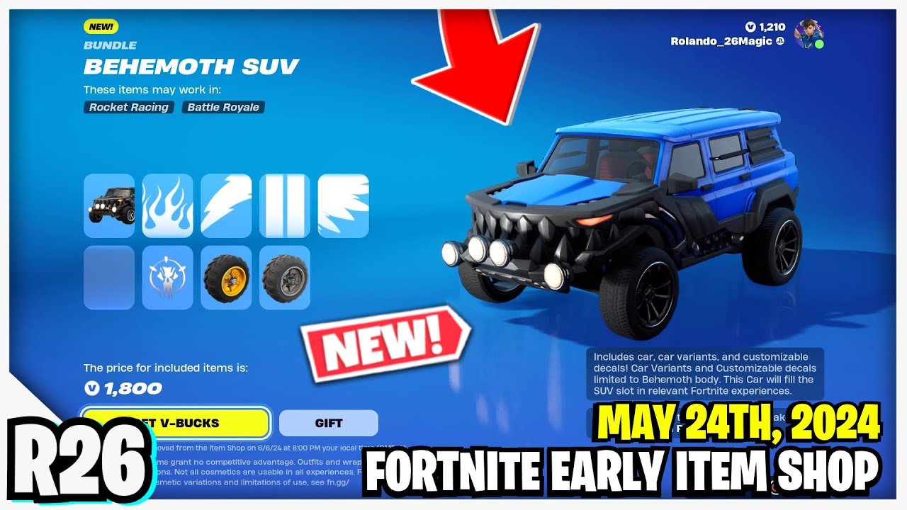 Fortnite Item Shop *NEW* SEASON WITH BENEMOTH SUV! - YouTube