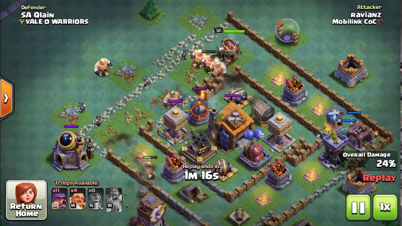 Giants, Archers and Bombers clean sweep of Builder base - YouTube