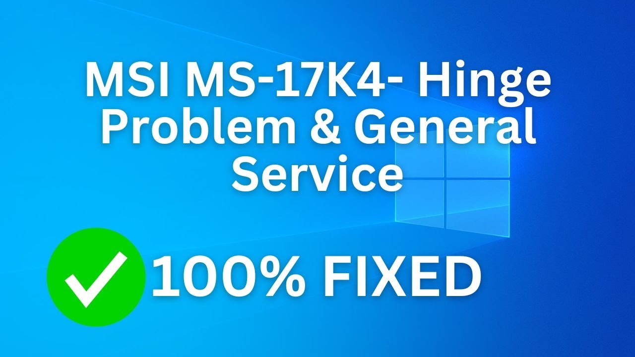 MSI MS-17K4- Hinge Problem & General Service - YouTube