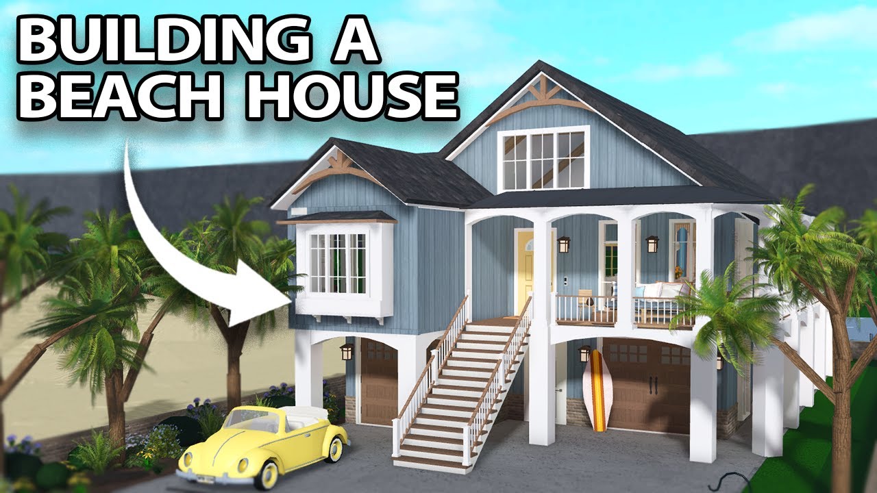 building a BEACH HOUSE in BLOXBURG with aquoleo - YouTube