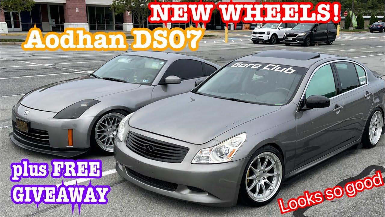 Getting Aodhan DS07 wheels for my G35 (install and fitment) - YouTube