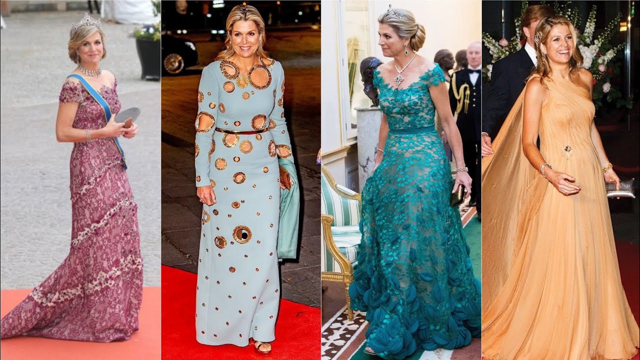 Queen Maxima Gorgeous gowns dresses design #fashion - YouTube