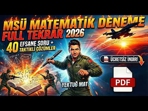 2026 MSÜ MATEMATİK DENEME  SON PROVA-1 FULL TEKRAR ÇÖZÜMÜ | 40 SORU + ÜCRETSİZ PDF