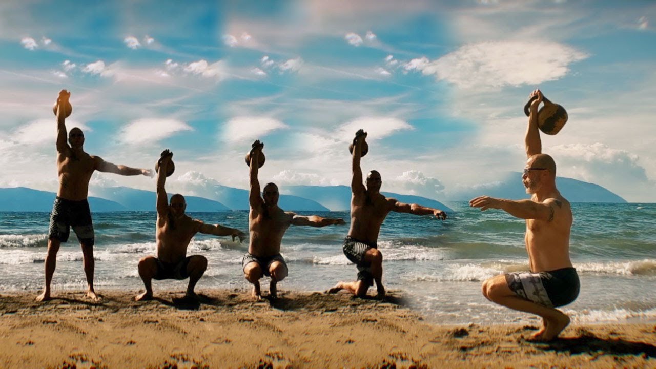 Kettlebell Overhead Squat, Hindu Squat, and Curtsy Combo - YouTube