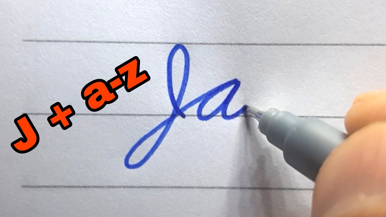 How to write uppercase j connected to lowercase cursive letters - YouTube