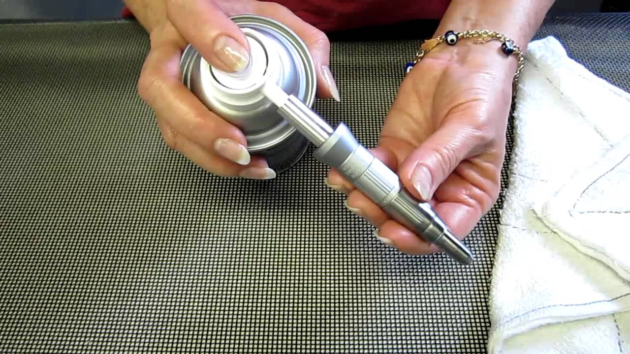 Lubricating the straight handpiece - YouTube