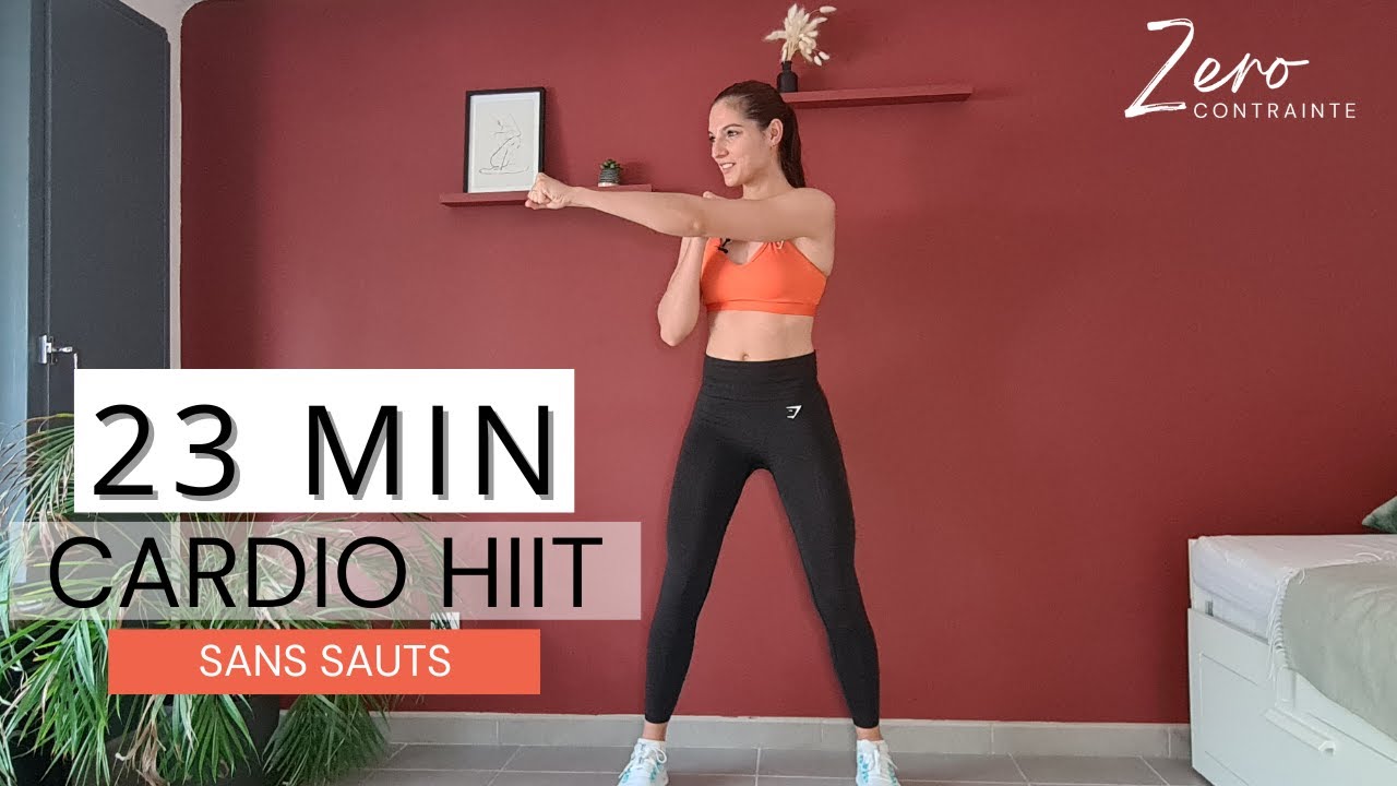 CARDIO HIIT SANS SAUTS - séance et échauffement- 23 minutes - YouTube