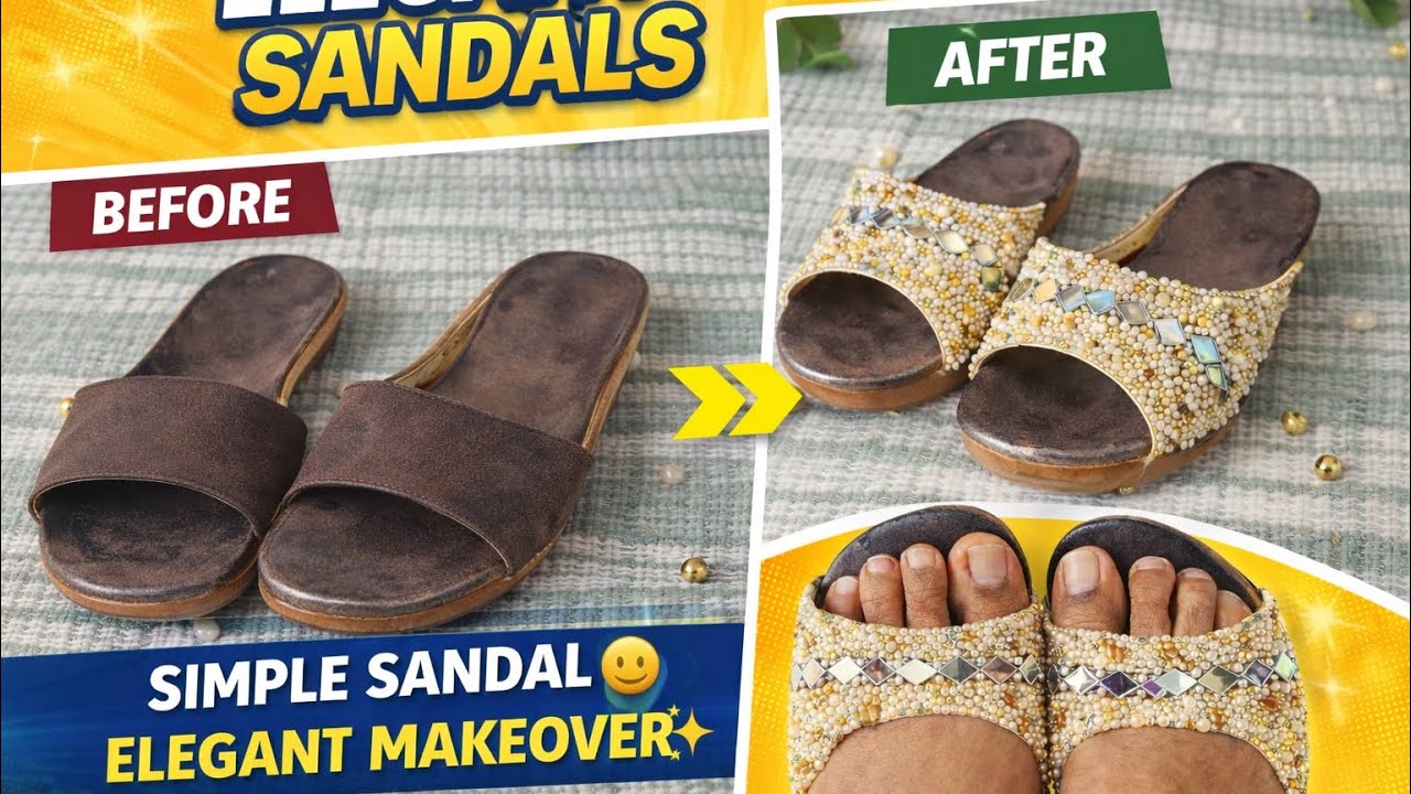 Old Sandal to Luxury Look | DIY Footwear Decoration 😍 - YouTube