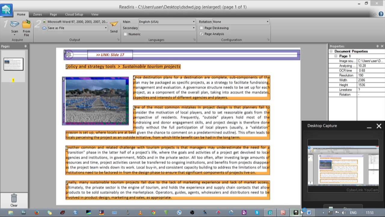 Readiris Pro 14 (Covert file JPG to file PDF, Word and Excel) - YouTube