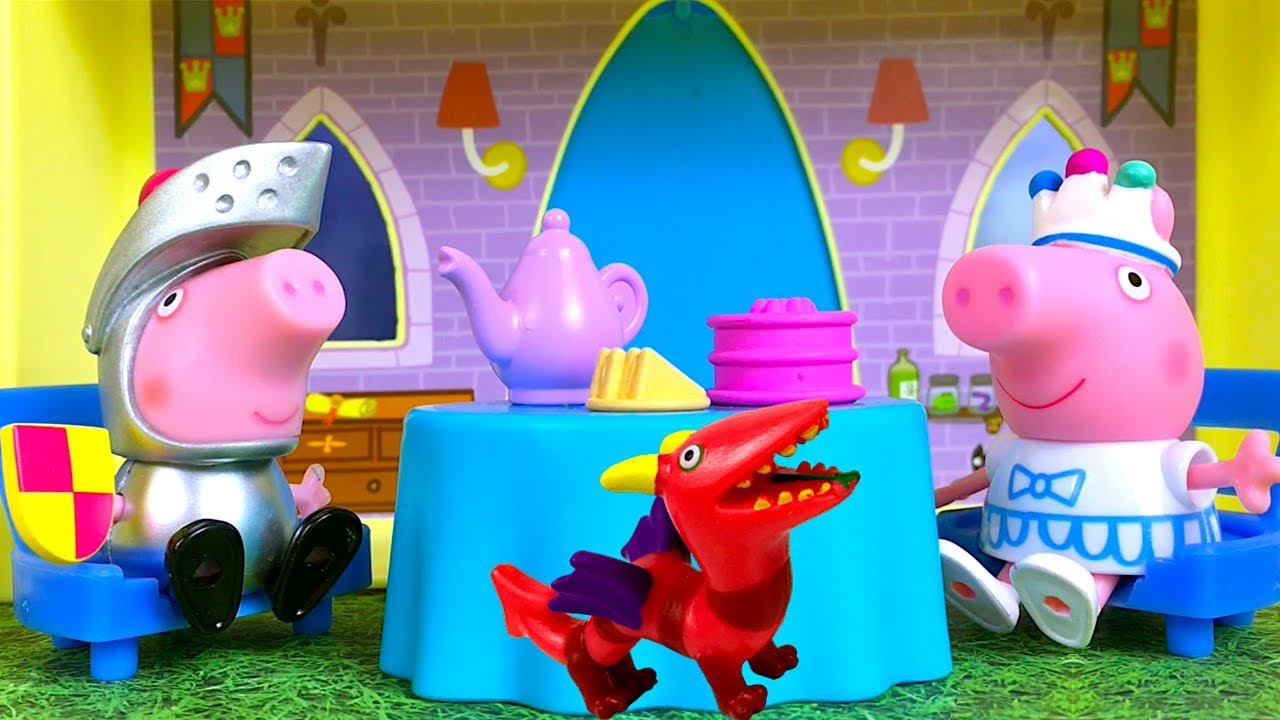 STORY WITH PEPPA PIG - SIR GEORGE RESCUES QUEEN PEPPA FROM THE CASTLE ...