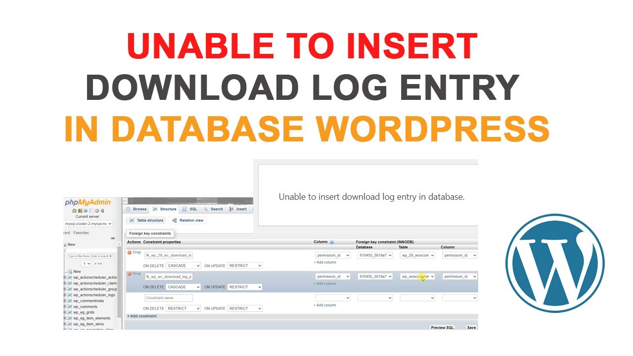 WooCommerce Error: Unable to insert download log entry in database ...