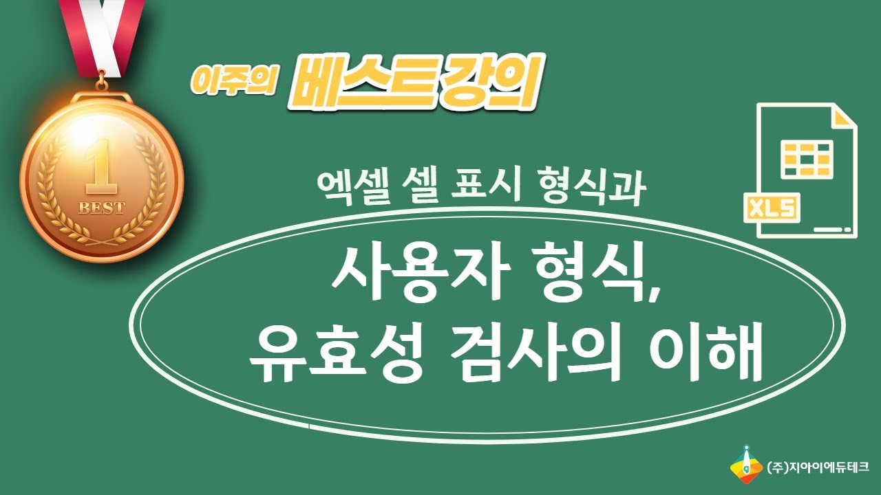 엑셀 셀 표시 형식과 사용자 형식 유효성 검사의 이해 Youtube