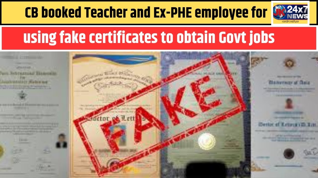 CB booked Teacher and Ex-PHE employee for using fake certificates to ...