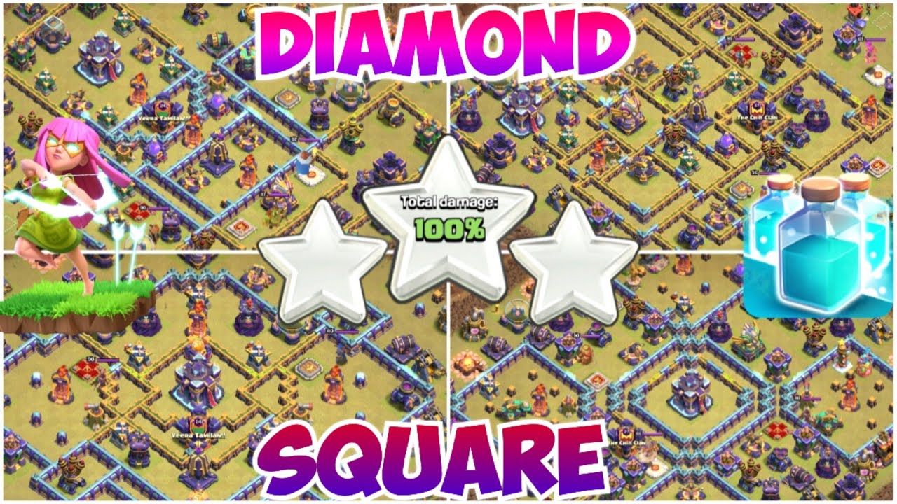 3 Star Super Archer Clone Attack Strategy On Th15 SQUARE DIAMOND War ...