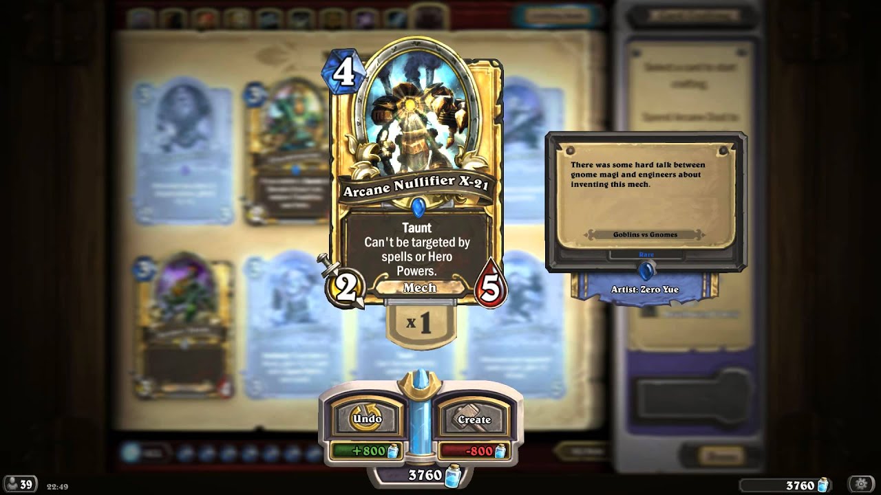 Arcane Nullifier X-21 HD Hearthstone Golden Card Spotlight - YouTube