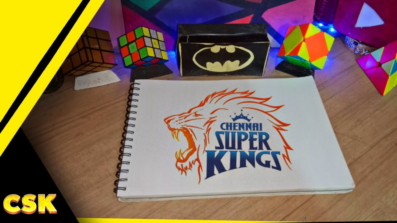 Chennai super kings logo drawing || CSK logo draw || draw ipl logo ...