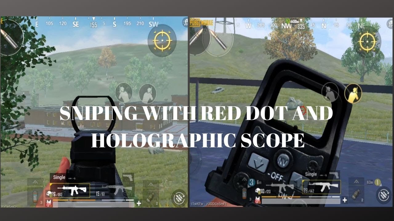 Sniping with red dot and holographic scope pubg mobile - YouTube