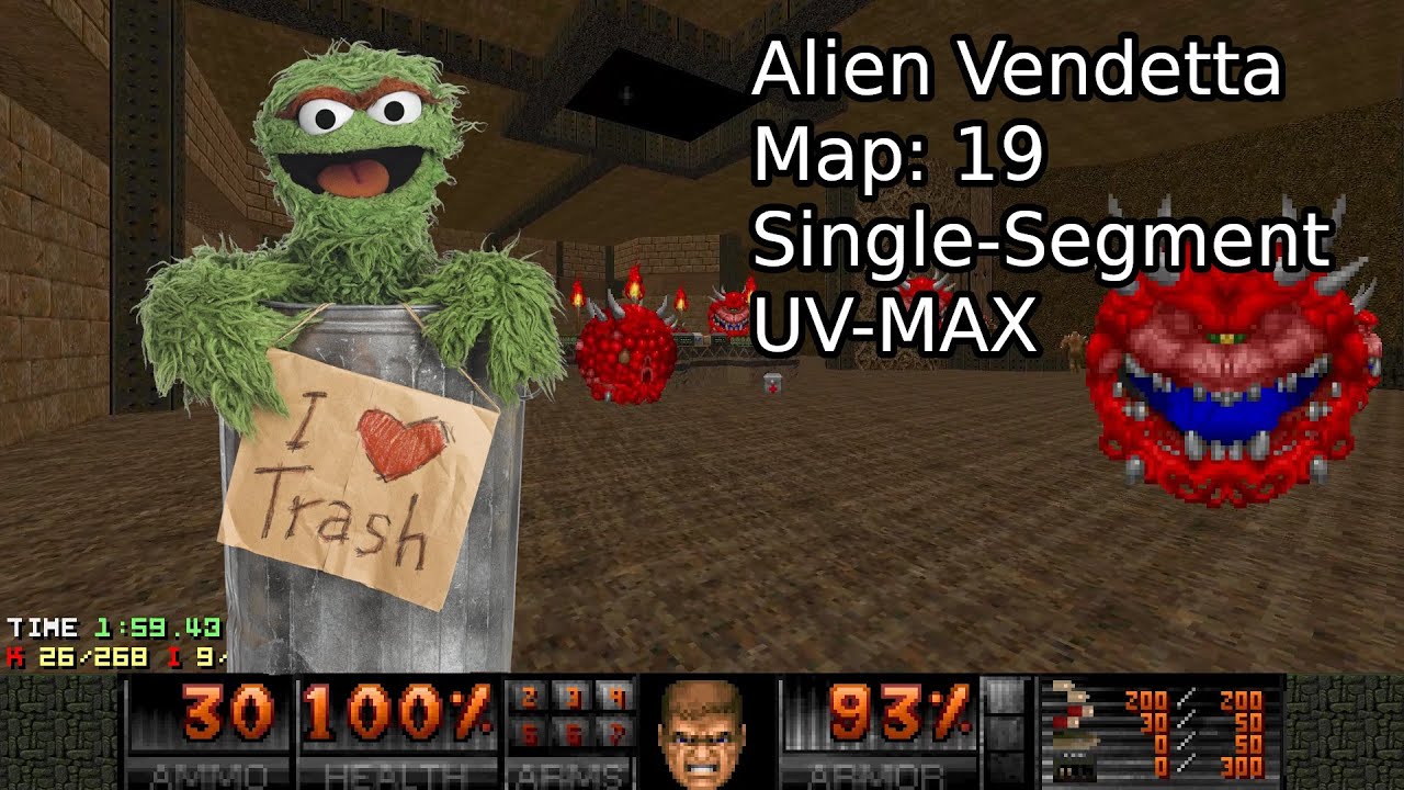 Alien Vendetta Map 19 "Alien Ressurection" UV MAX [DOOM II] - YouTube