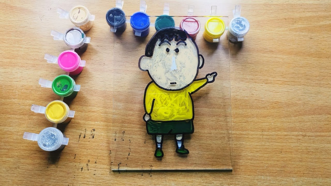 Bo Glass Painting // How to Draw Bo Drawing // Easy Anemi Drawing Step ...