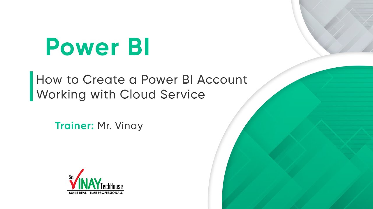 How to create a Power BI Account to work with Cloud Service - YouTube